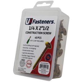 Construction Screw U2 1/4"x2-1/2" 40/pack